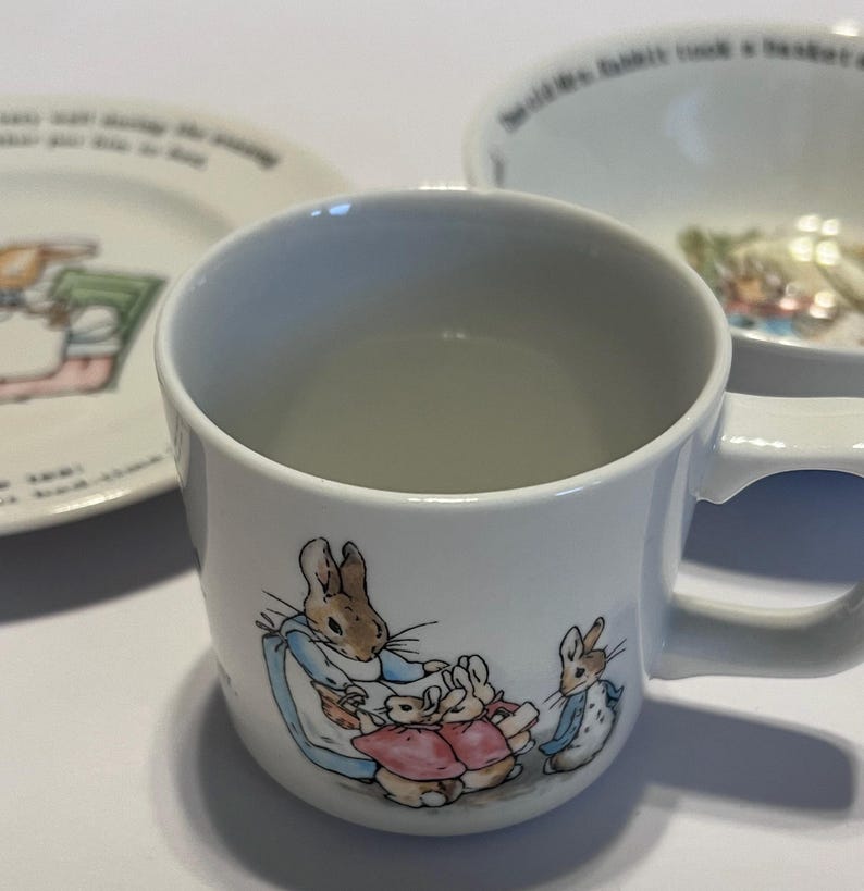 Vintage Wedgwood China Beatrix Potter Peter Rabbit Child’s Set Plate ...