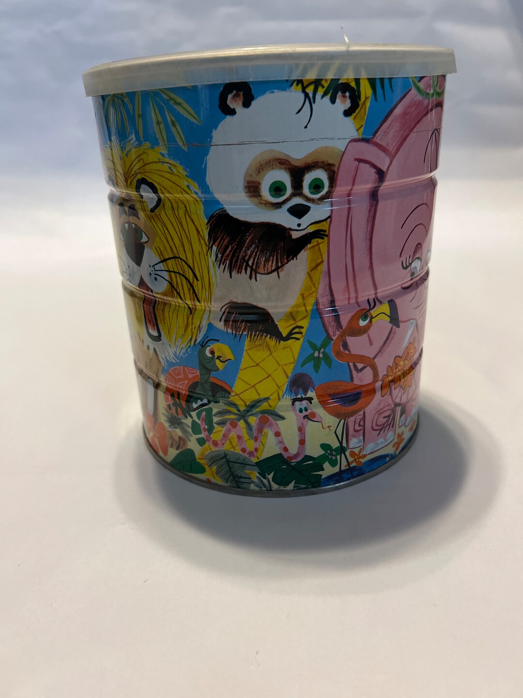 Vintage Folgers Coffee Can Pink Elephant Hippo Monkey Tiger - Etsy