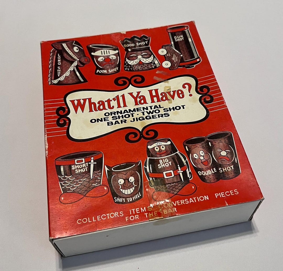 Vintage What’ll Ya Have? Ornamental One Two Shot Glass Bar Jiggers ...