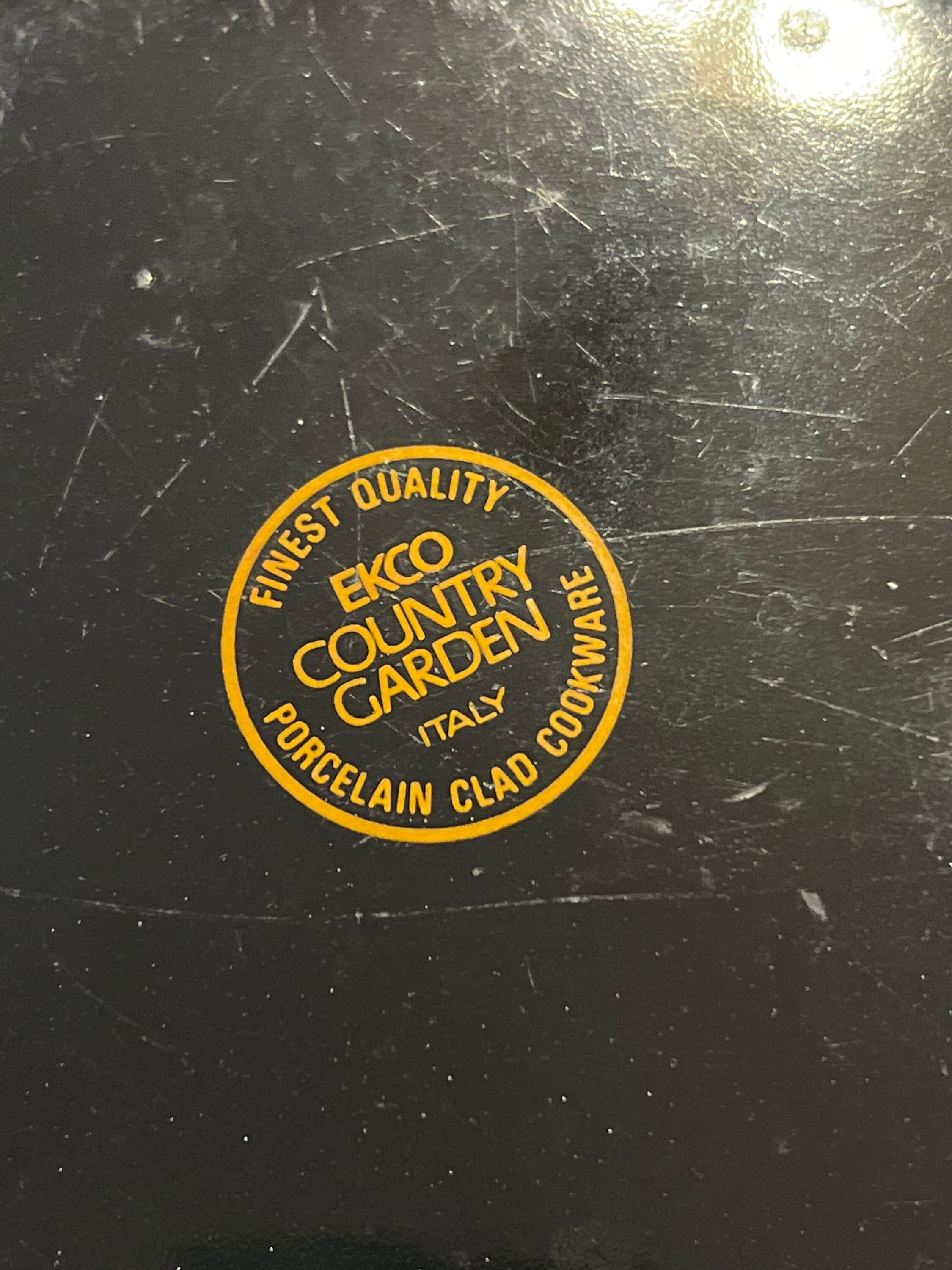 Vintage Ekco Country Garden Set 3 Pans Yellow Orange Flowers Porcelain ...