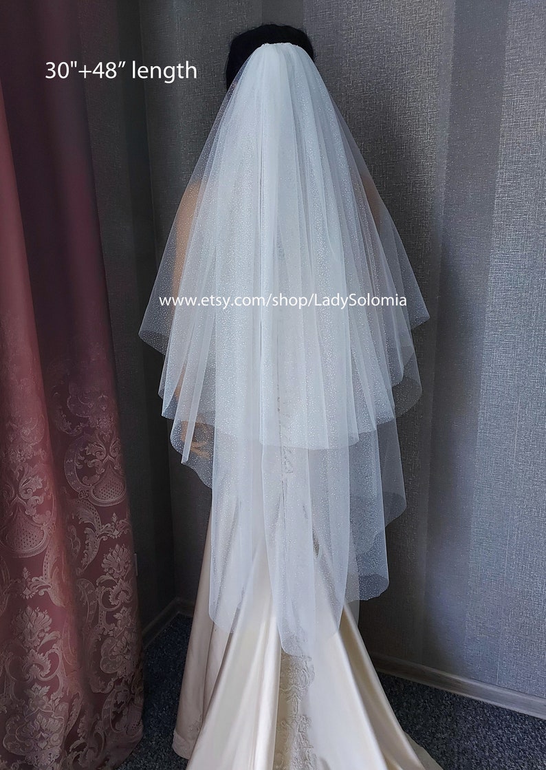 Glitter Veil Blusher, Shimmer Bridal Veil, Sparkle Raw Cut Edge Veil 2 ...