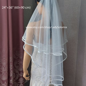 Shimmer Beaded Veil 2 Tier Sparkle Veil Cathedral Silver - Etsy