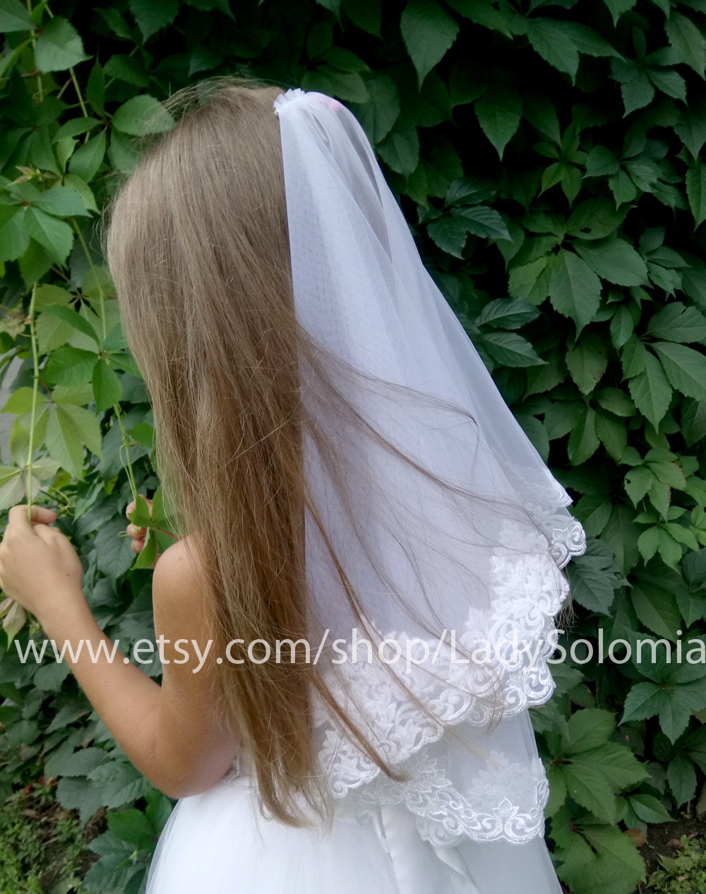 First Communion Veil Holy Communion Two tier communion veil | Etsy