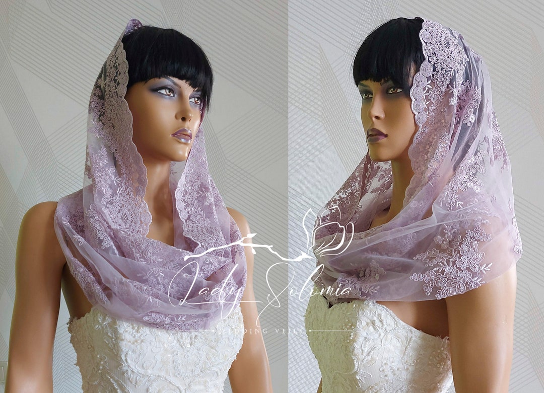 Circle Lace Veil, Lace Head Covering, Catholic Veil, Religious Head ...