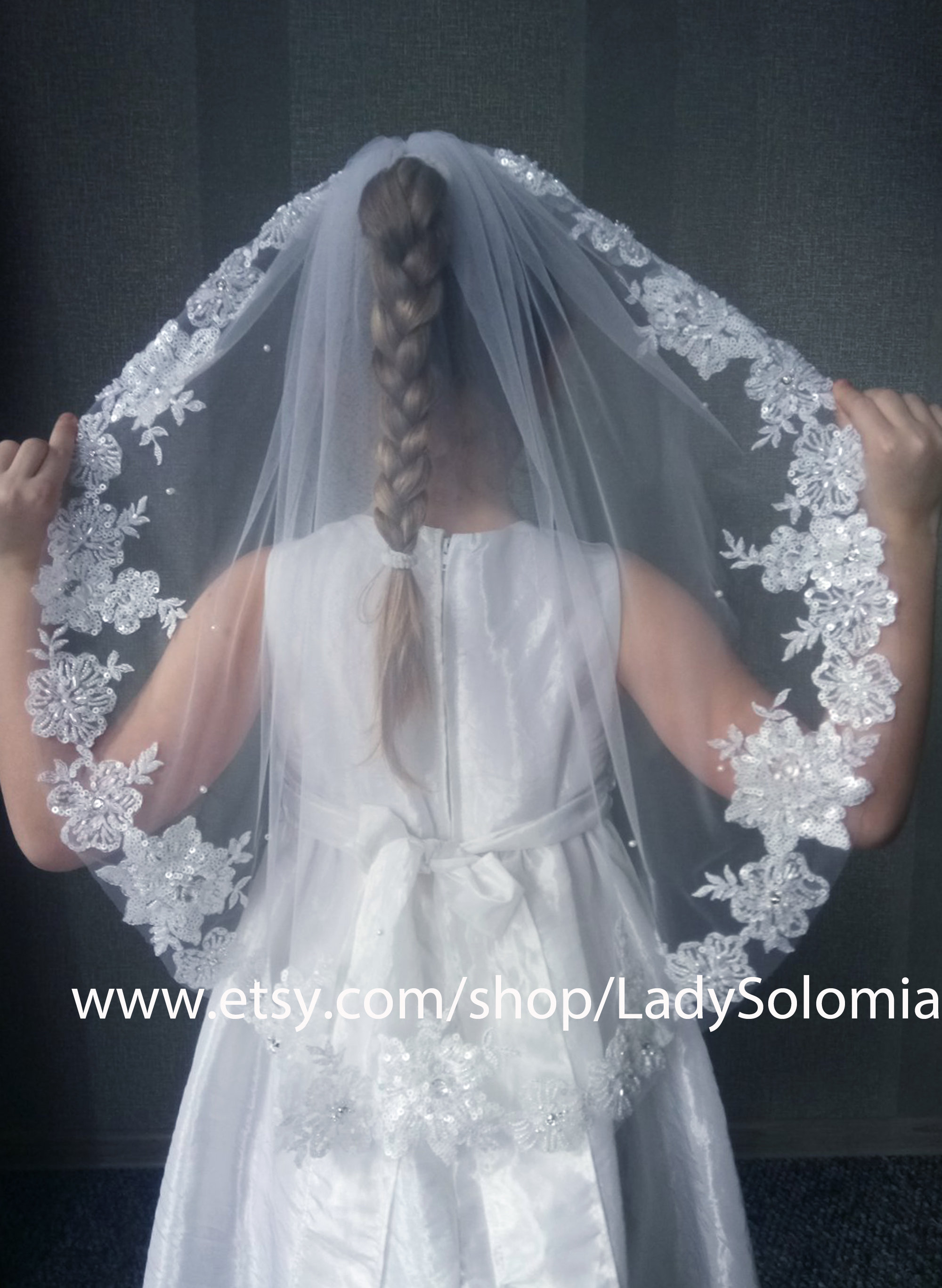 First Communion Veil One Tier Communion Veil Holy Communion | Etsy