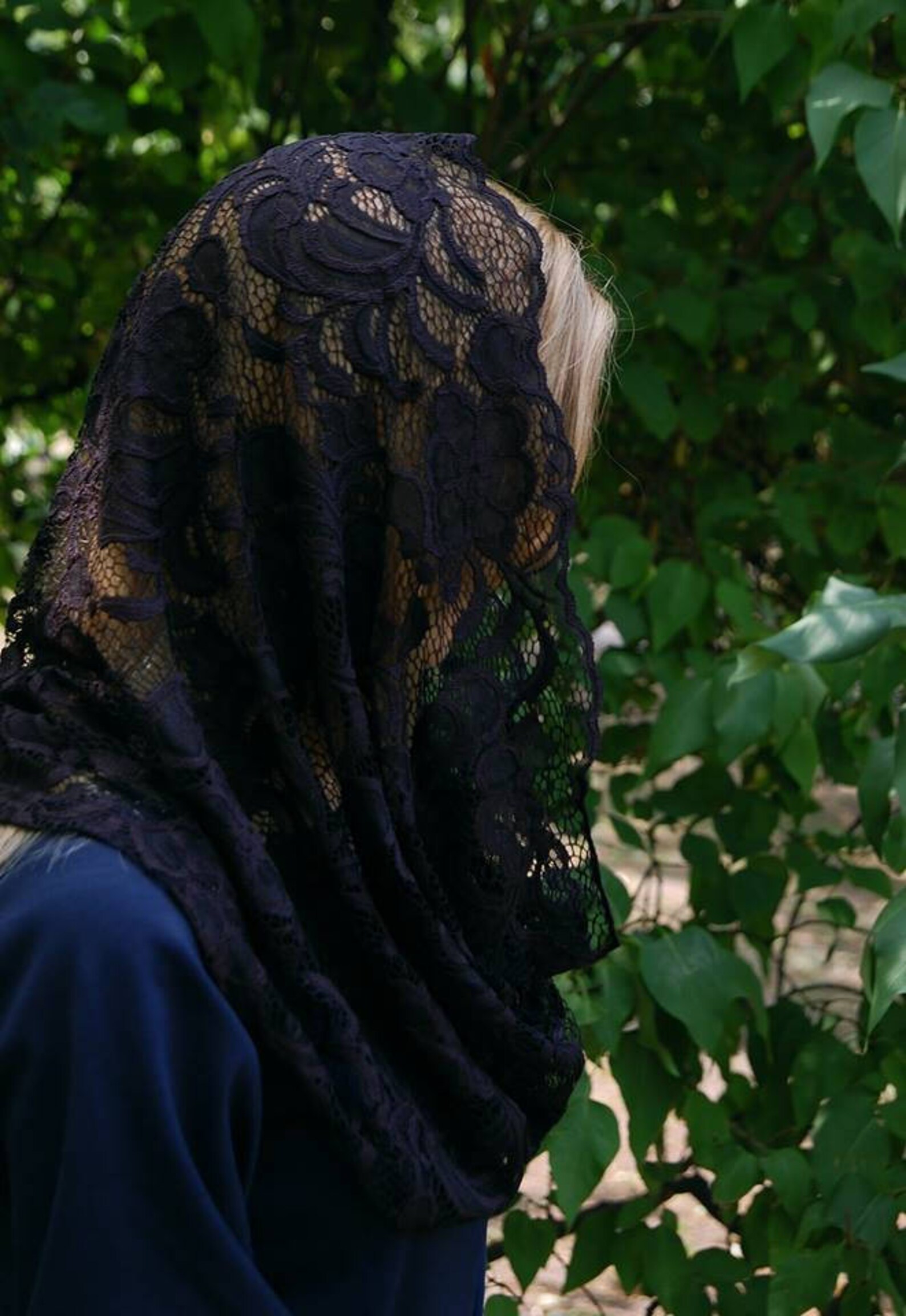 Black Head Coverings Religious Lace Scarf Circle Church - Etsy