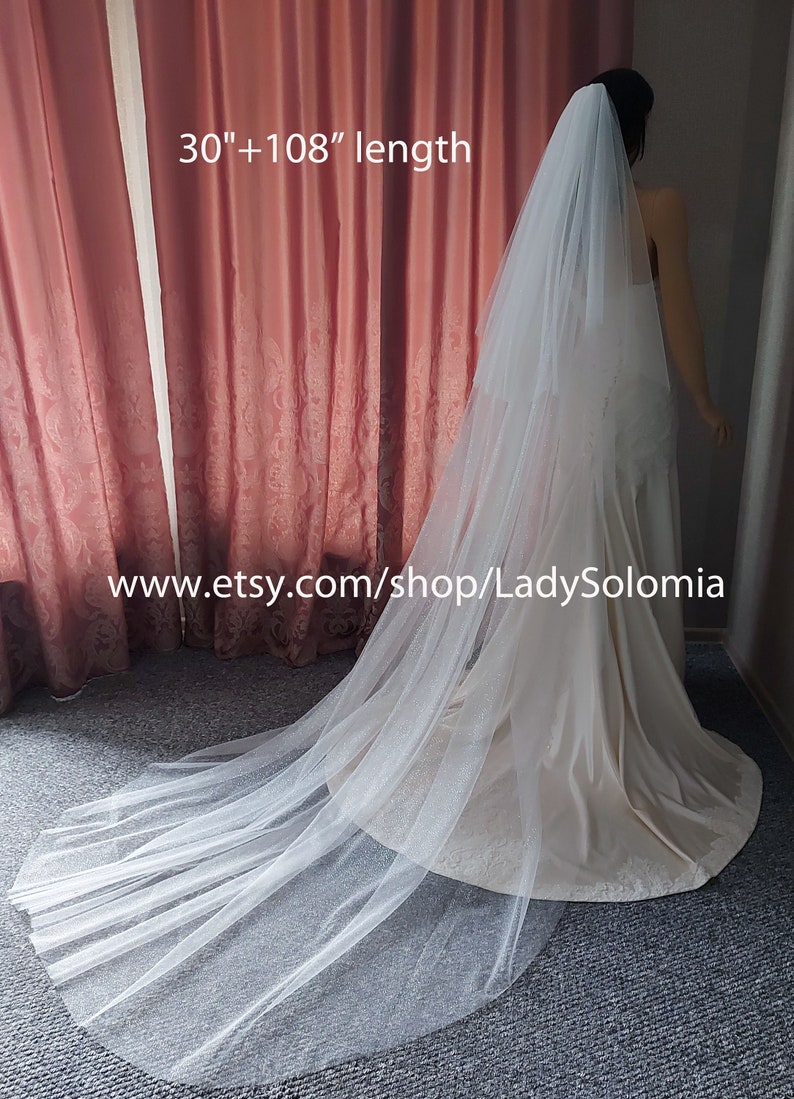 Glitter Veil Blusher, Shimmer Bridal Veil, Sparkle Raw Cut Edge Veil 2 ...