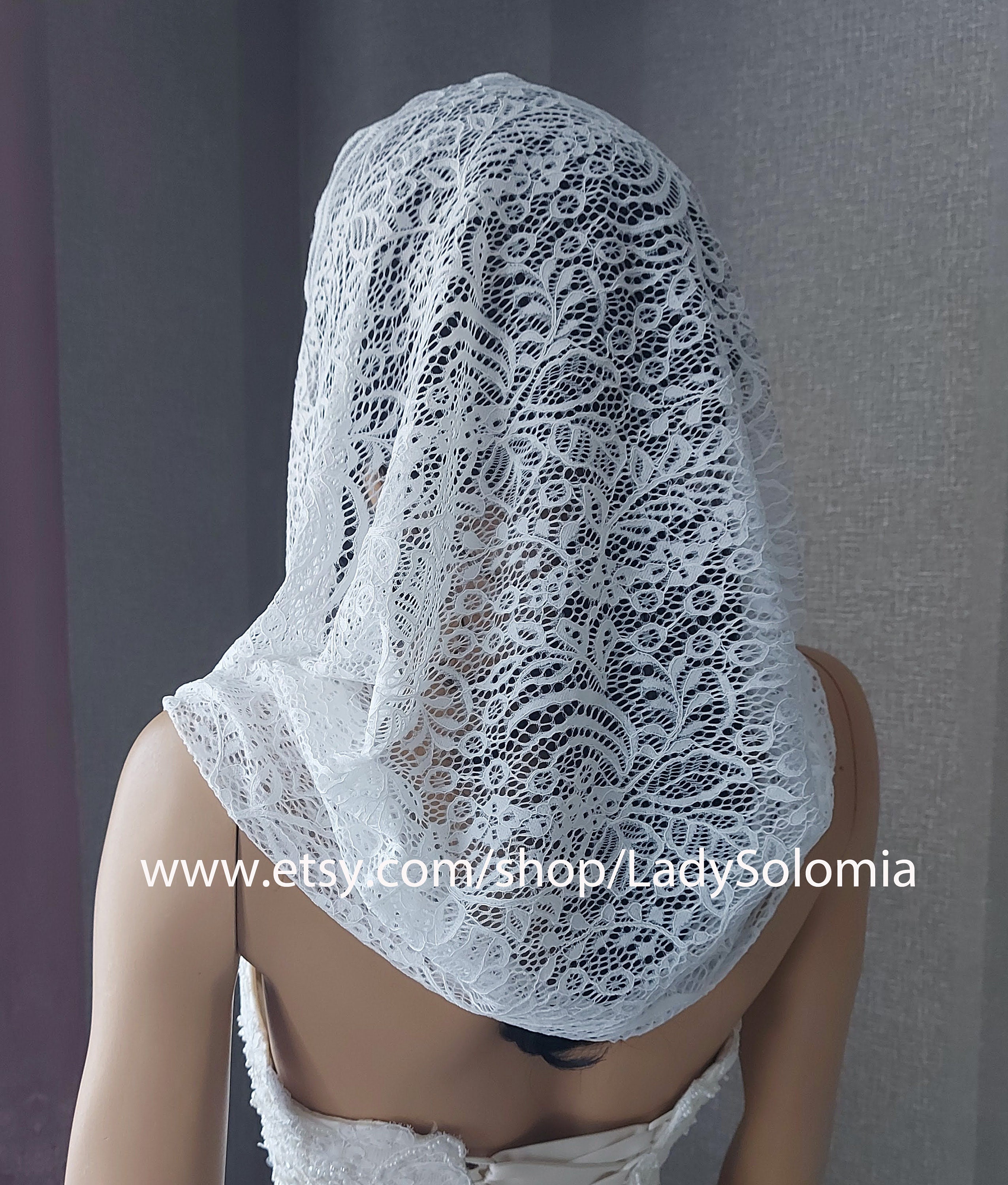 Lace Catholic Veil Infinity Mantilla, Light Pink Lace Scarf Catholic ...