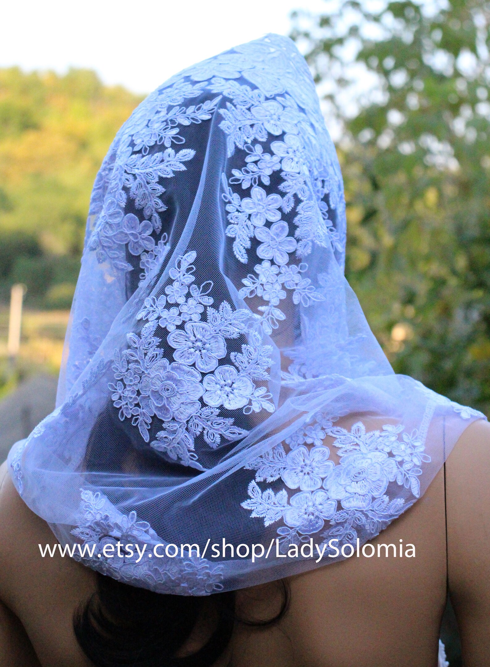 Bridal Lace Scarf White Wedding Scarf Lace Head Covering - Etsy