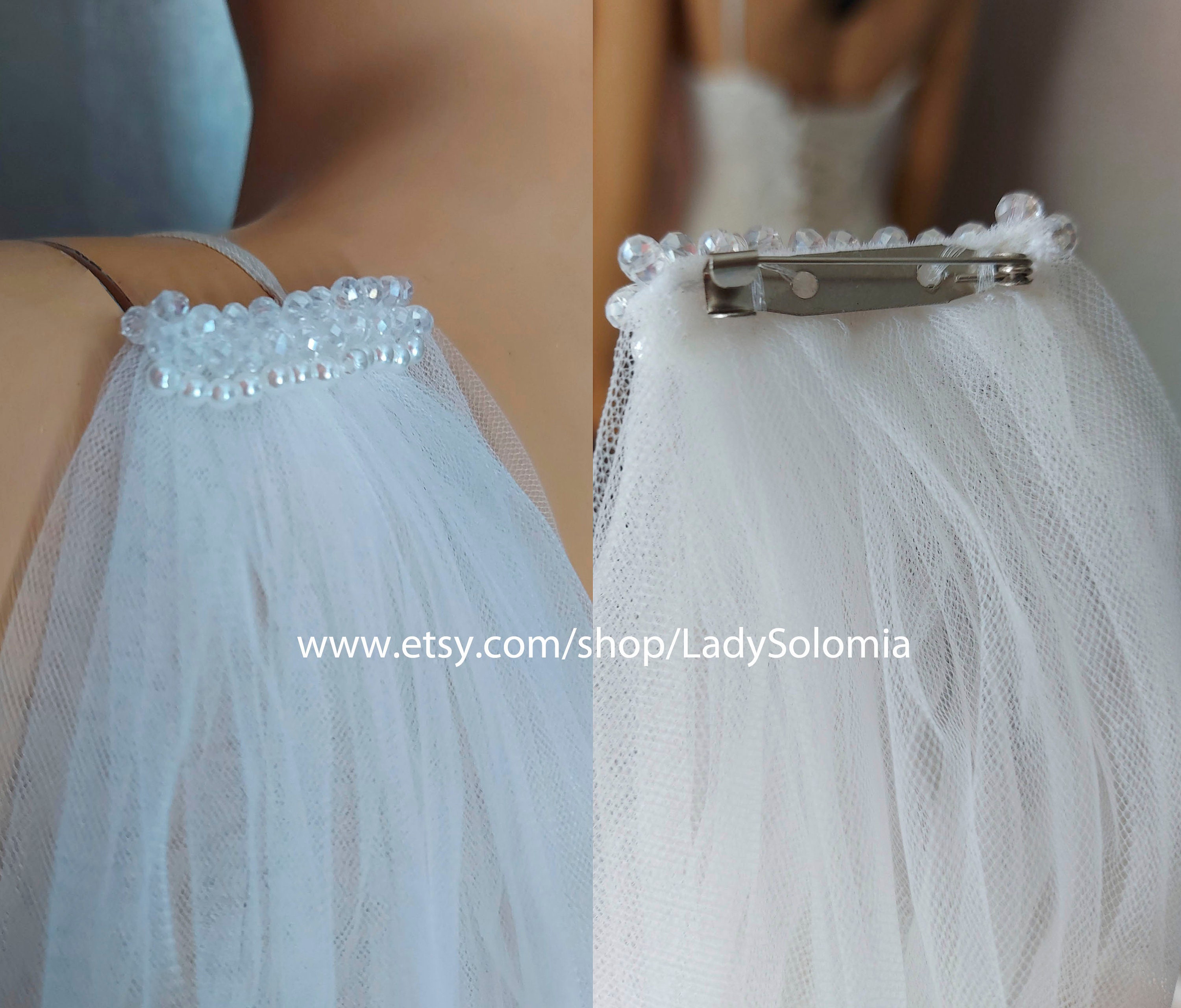 Cape Veil Bridal Cape Wedding Veil Shoulder Cape Veil Shoulder Train ...