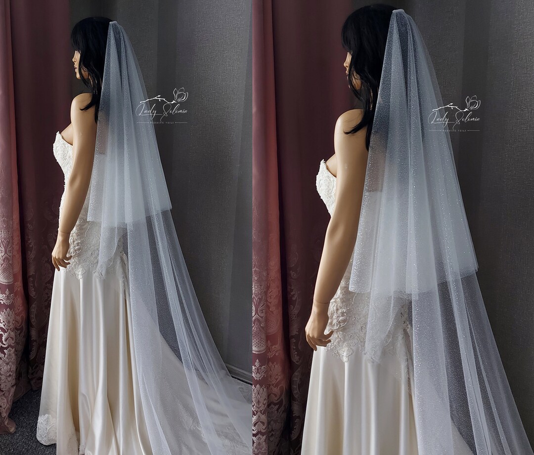 Shimmer Blusher Veil Glitter Wedding Veil Sparkle Wedding Veil Shimmer ...