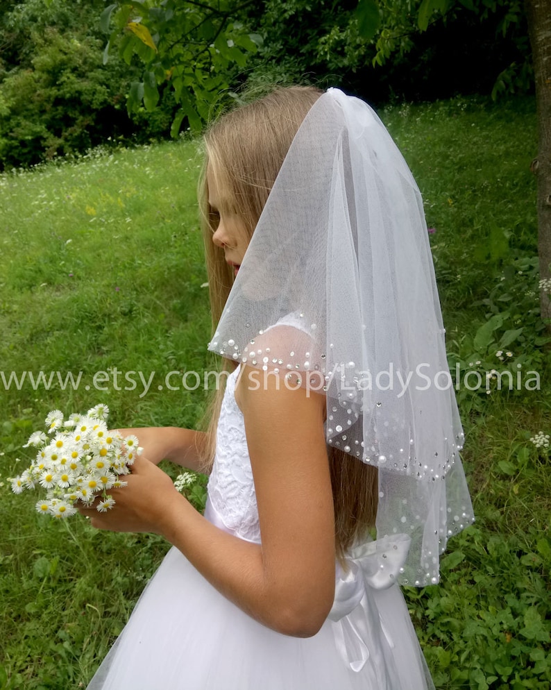 First Communion Veil, Holy Communion, Mantilla Communion, Little Girls ...