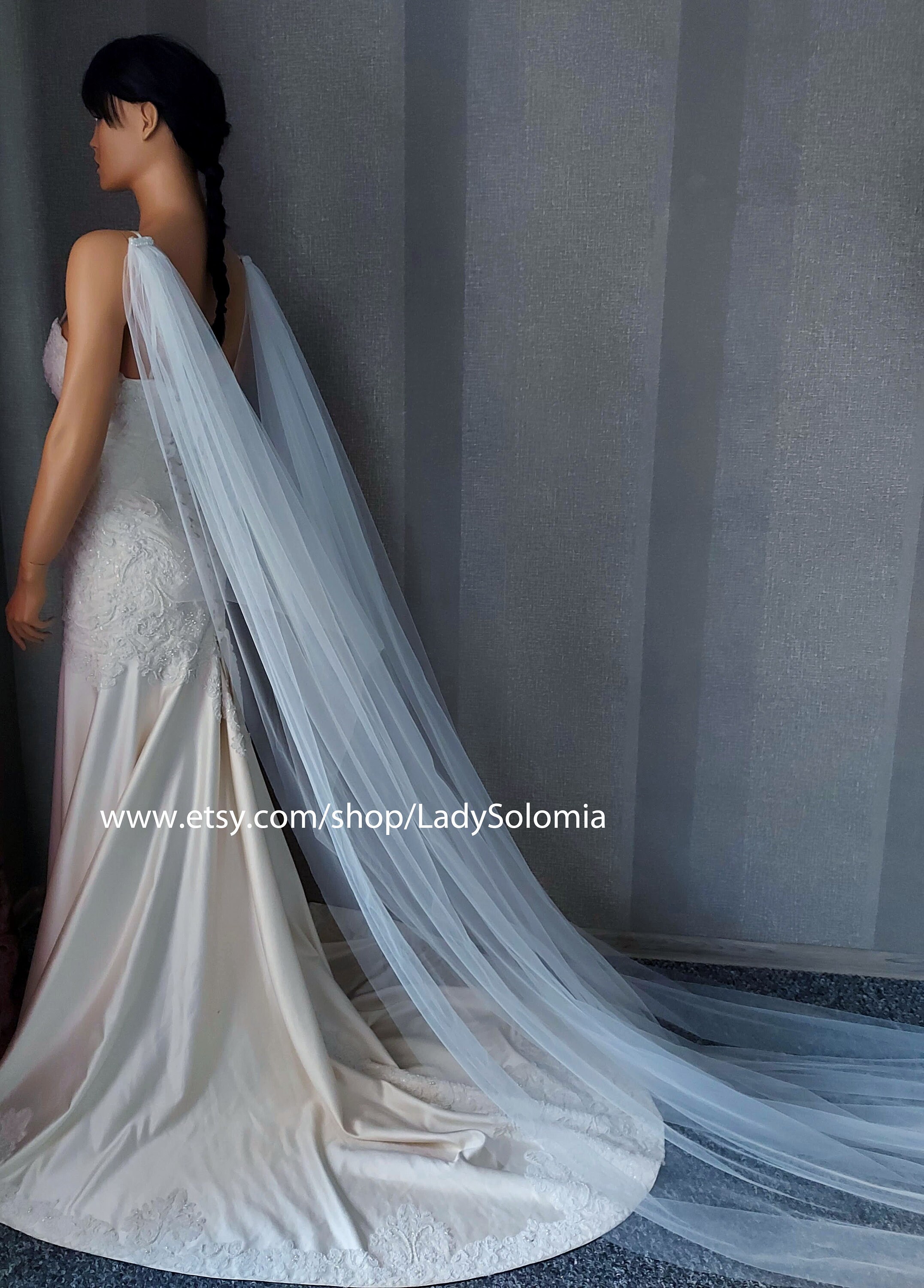 Cape Veil Bridal Cape Wedding Veil Shoulder Cape Veil Shoulder Train ...