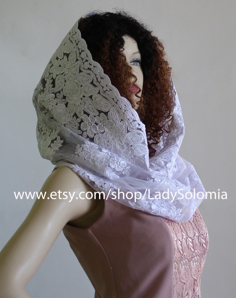 Bridal Lace Scarf White Wedding scarf Lace Head Covering | Etsy