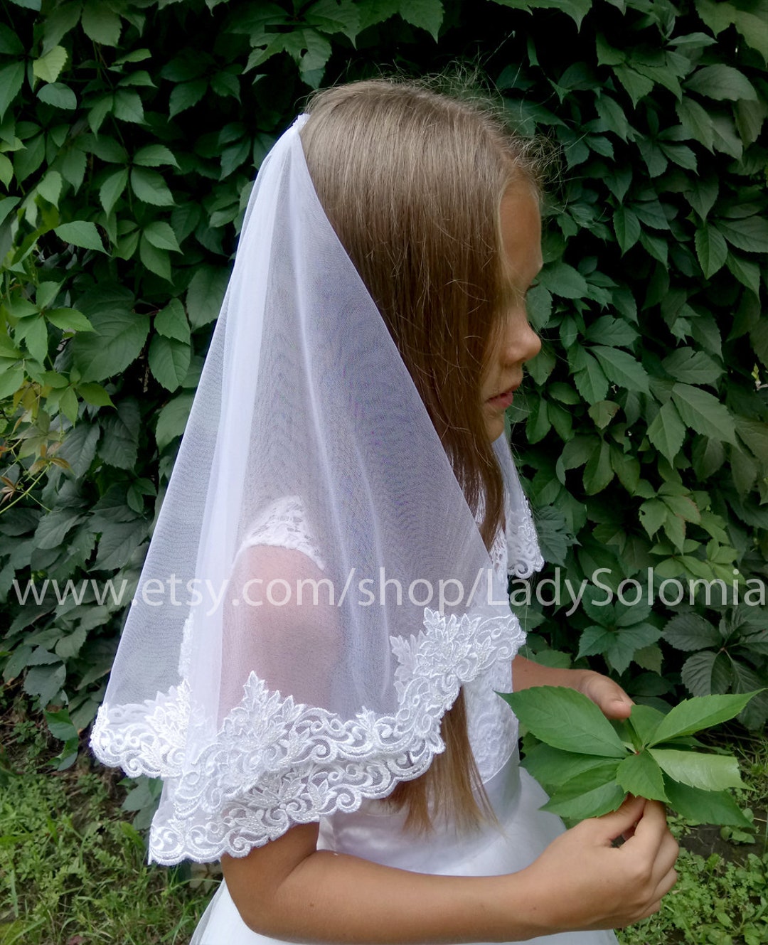 First Communion Veil, Holy Communion, Two Tier Communion Veil, White ...