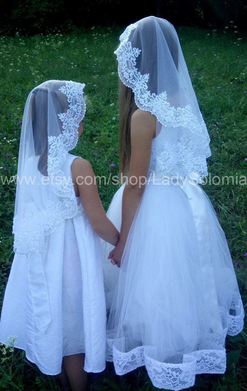 Beaded First Communion Veil White First Holy Communion - Etsy