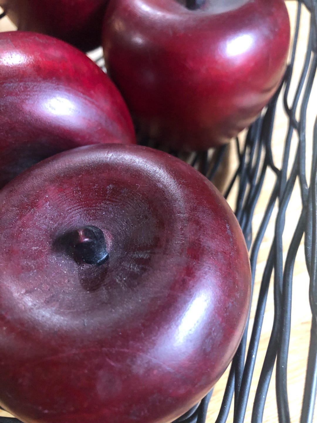 Wooden Vintage Decorative Red Apple Set of 2 - Etsy