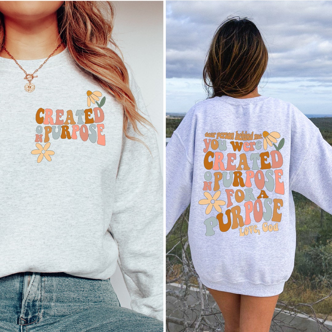 Christian Sweatshirt: Created for A Purpose, Religious Crewneck - Etsy