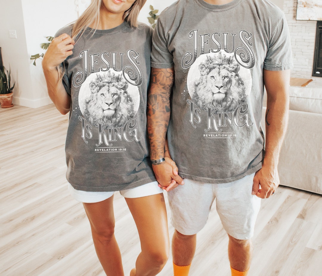Jesus Is King Christian T Shirt Vintage Christian Shirt For Men And