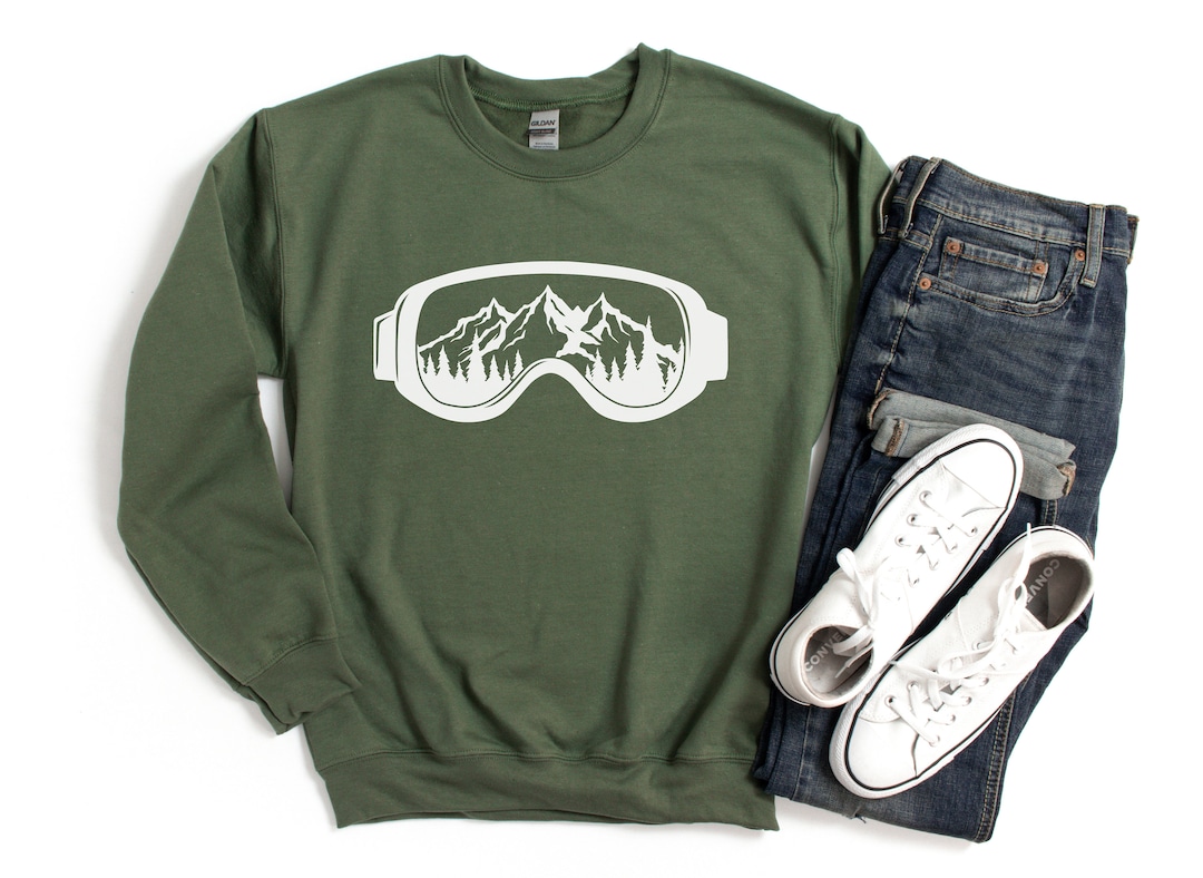 Ski Sweatshirt | Snow Goggles Crewneck Sweatshirt | Snow Boarding ...