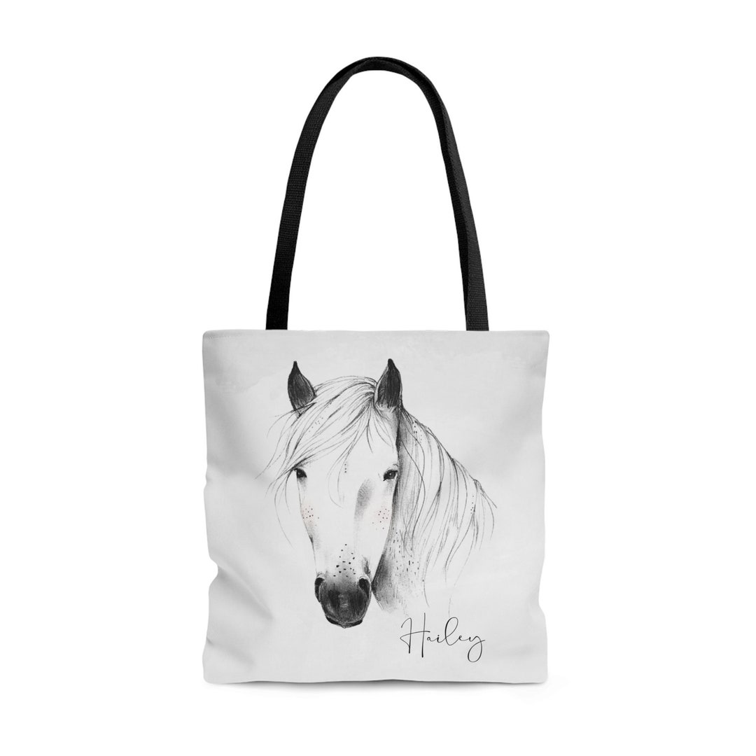 Personalized Horse Tote Bag | Girls Personalized Book Bag ...