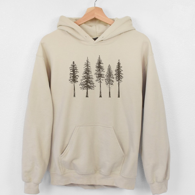 Pine Trees Hoodie Sweatshirt Camping Hoodie Sweatshirt - Etsy