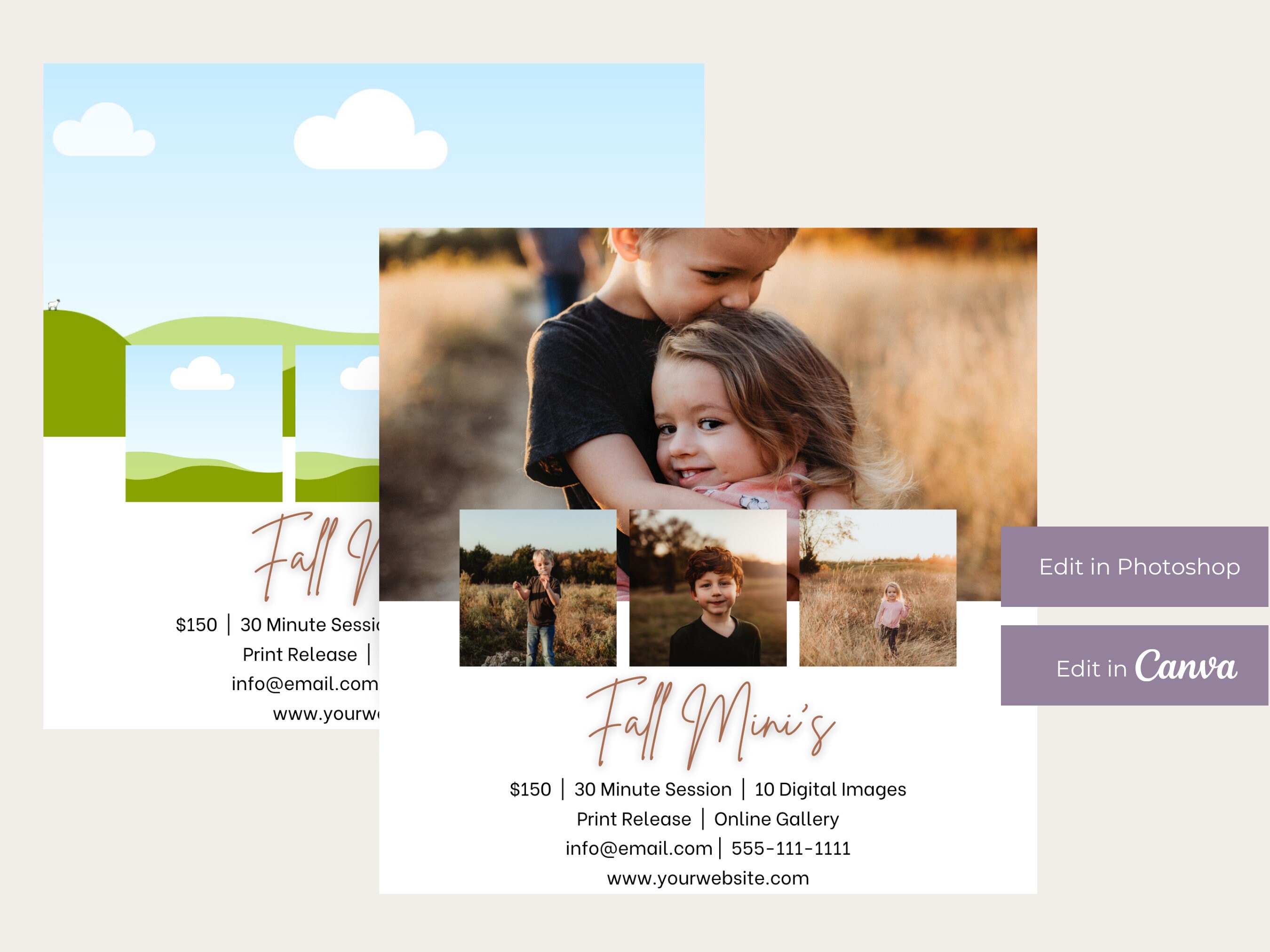 Fall Mini Session Template, Family Mini Session, Autumn Mini Session ...