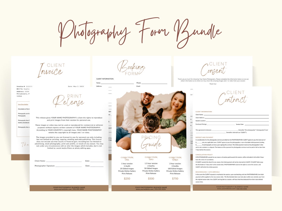 Photography Business Forms Bundle | Photography Contract, Consent Form ...