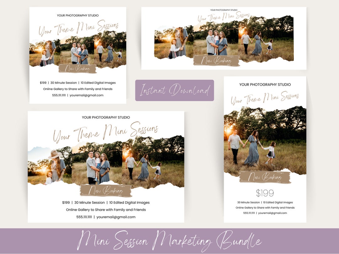 Mini Session Template Bundle, Family Mini Session, Your Theme Mini ...