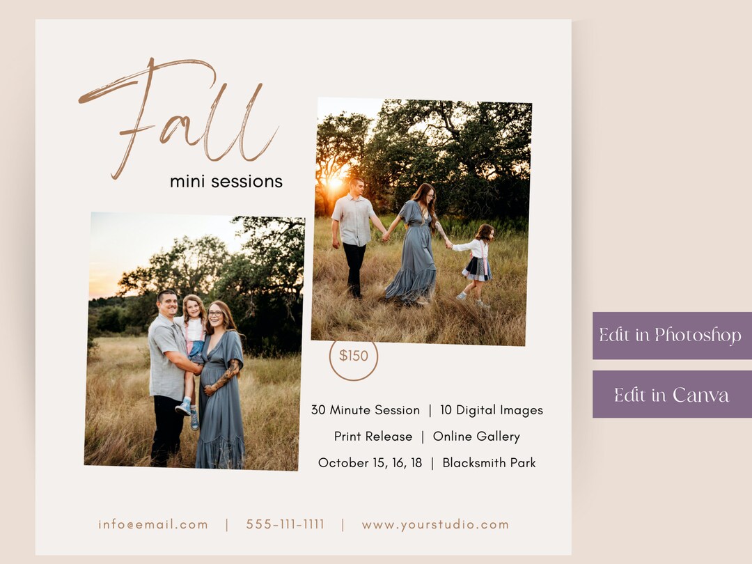 Fall Mini Session Template, Family Mini Session, Fall Mini Session ...
