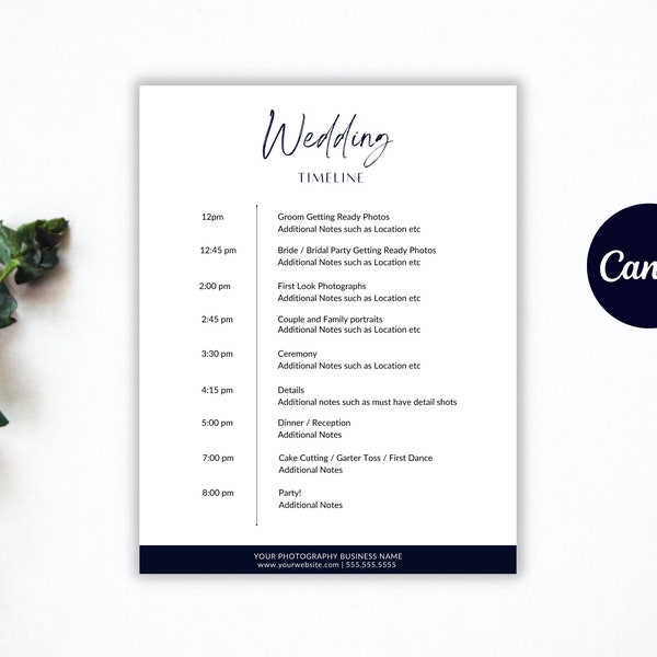 Wedding Timeline Template Cricut - Etsy