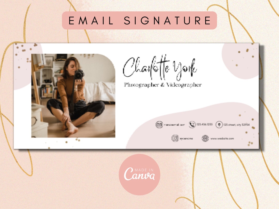 Email Signature Template With Photo Editable Signature CANVA Design ...