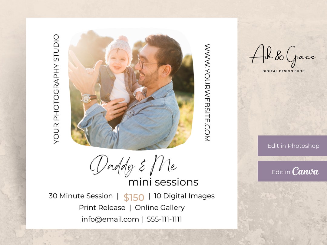 Daddy and Me Mini Session Template | Fathers Day Mini Session, Daddy ...