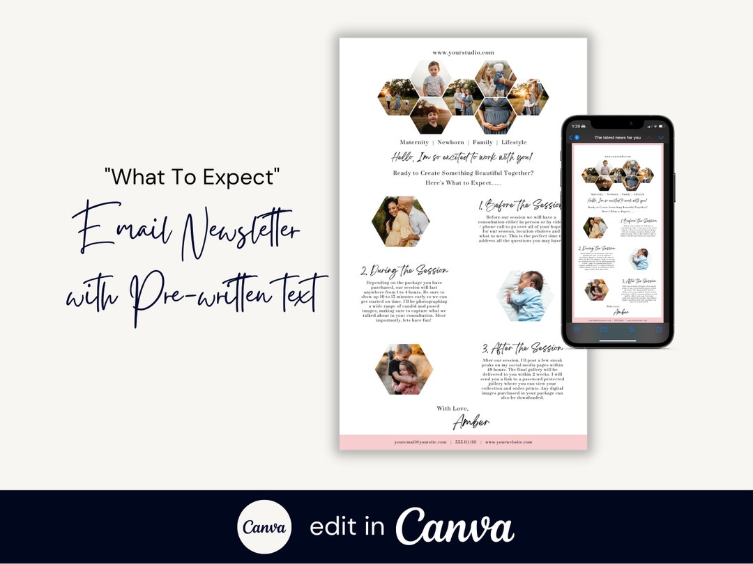 Welcome Email Newsletter Template for Photographers, Edit in Canva ...