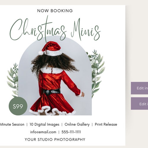 Christmas Mini Session Template Christmas Minis Flyer - Etsy