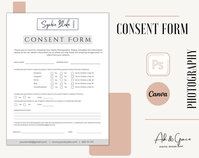 Photography Consent Form Template, Photography Permission Form Template ...