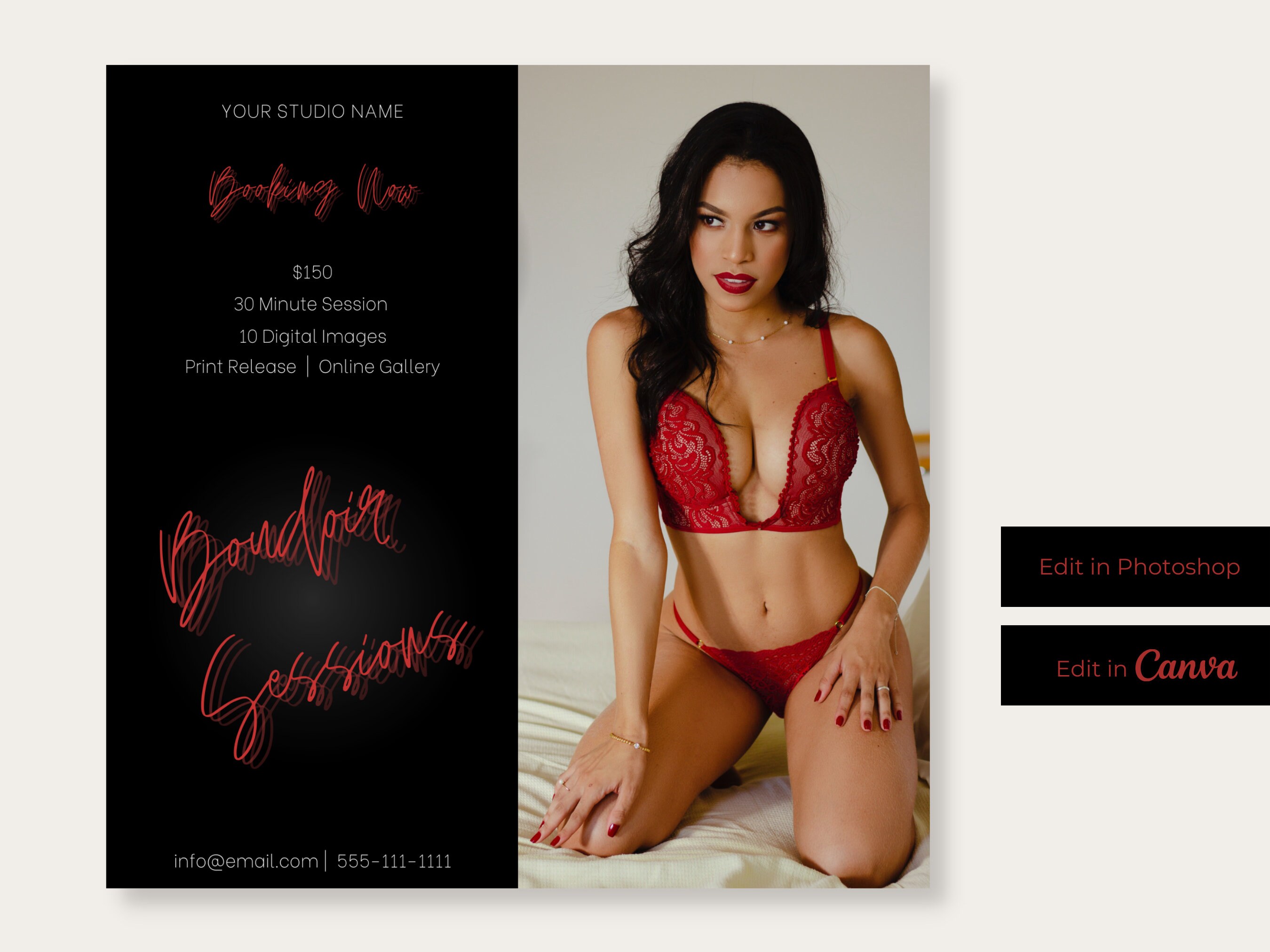 Boudoir Mini Session Template | Boudoir Session Marketing, Boudoir Template, Photographer ...