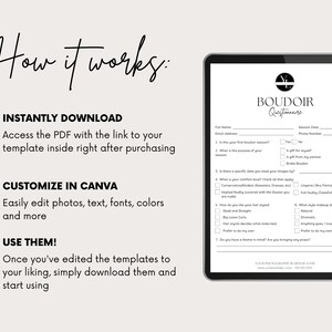Boudoir Photography Questionnaire Template | Boudoir Questionnaire ...