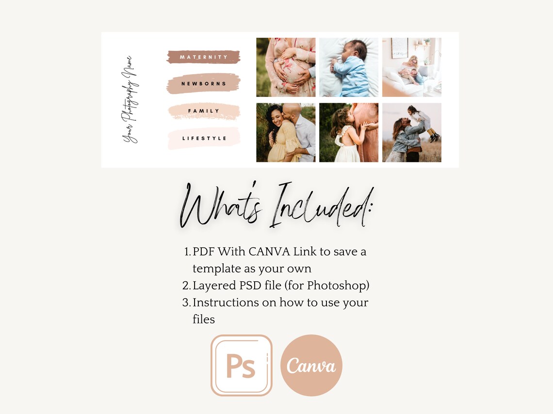 Facebook Timeline Cover Template for Photographers | Edit in CANVA or ...