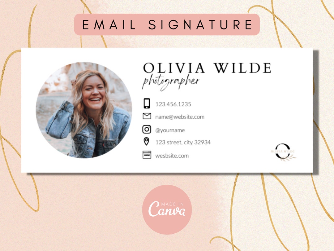 Email Signature Template With Photo | Editable Signature CANVA Design ...