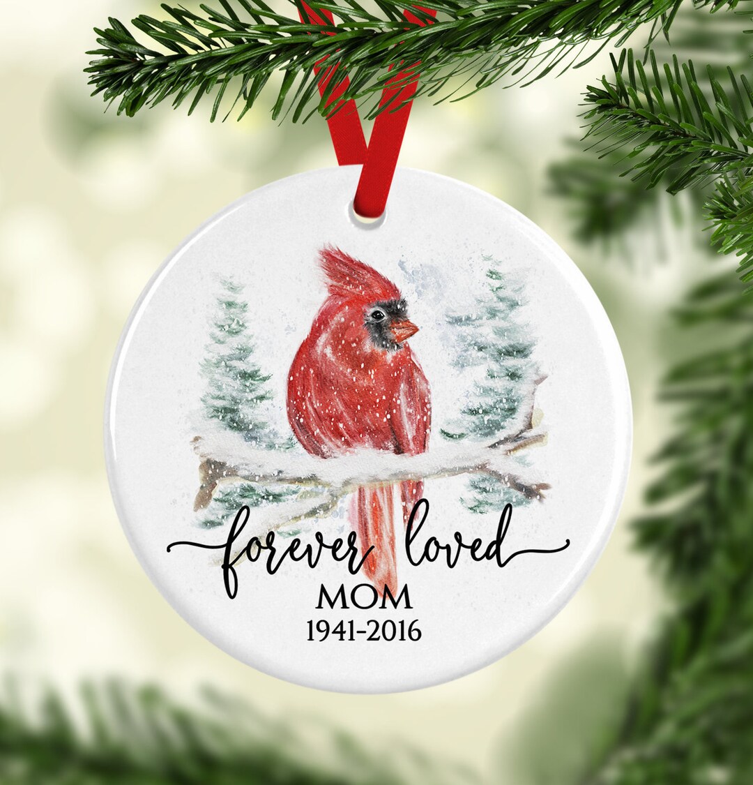 Personalized Memorial Ornament/christmas Cardinal Memorial Gift/red ...