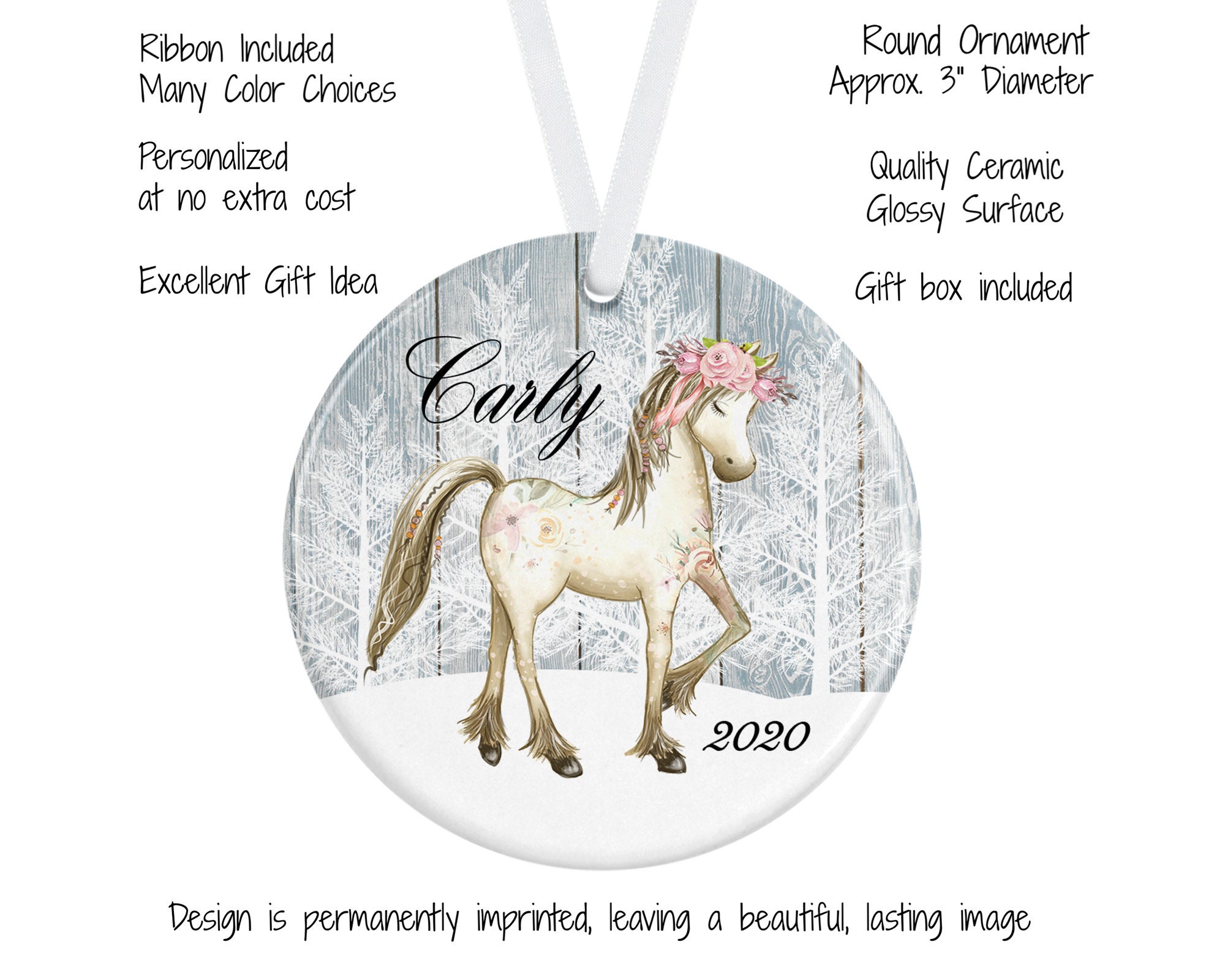 Personalized Horse Ornaments/pony Ornament/horse Gifts for | Etsy