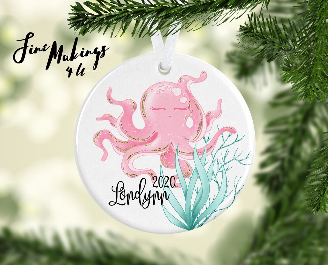 Octopus Ornament/personalized Gift/christmas Ornaments/cute Octopus ...