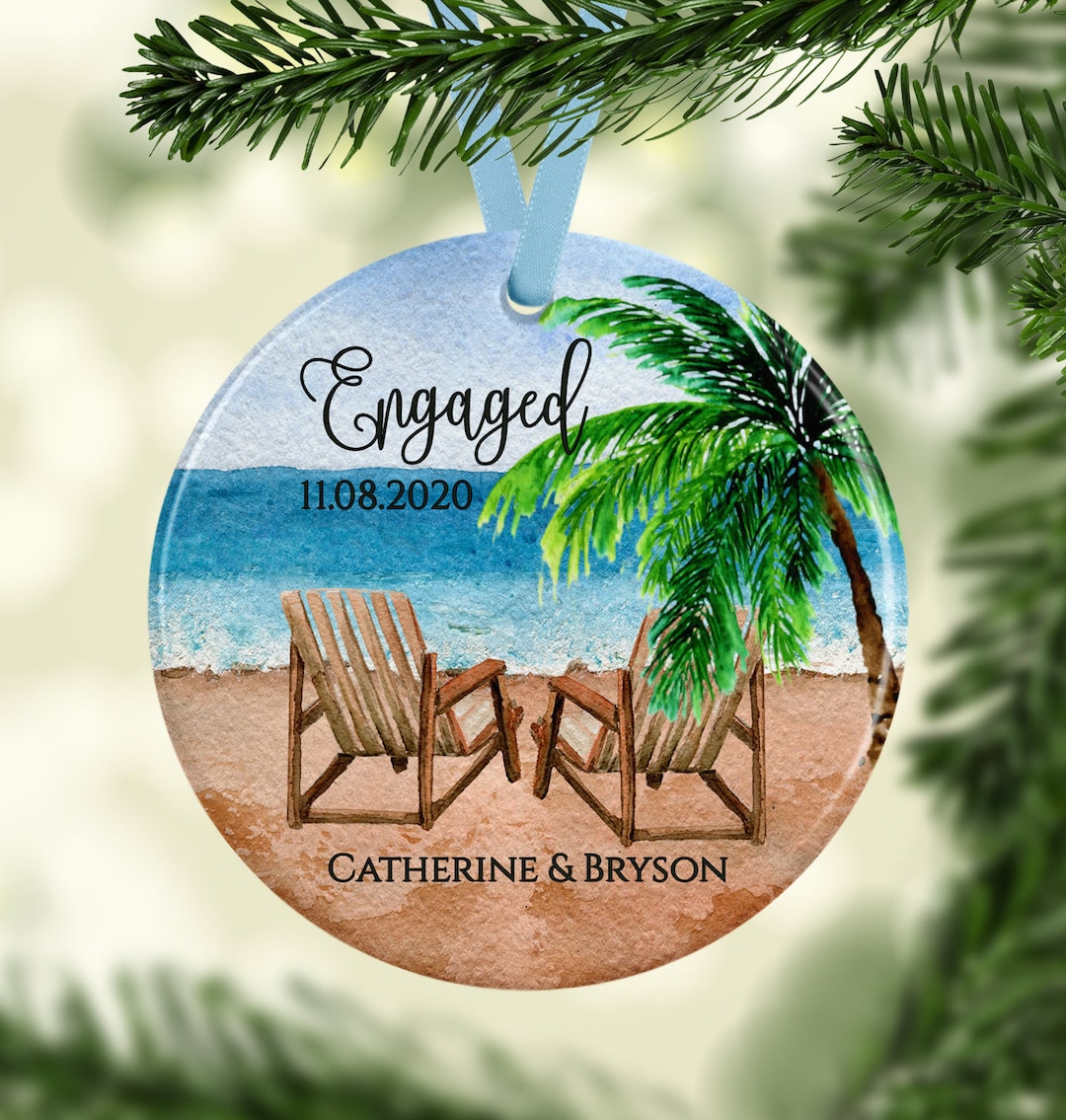 Engagement Beach Ornament/beach Gifts/personalized Ornament/beach Decor ...