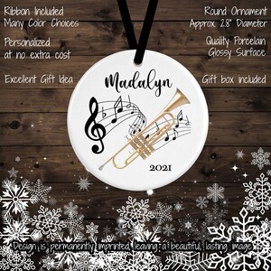 Trumpet Ornament/trumpet Player Gift/christmas Ornaments/personalized ...