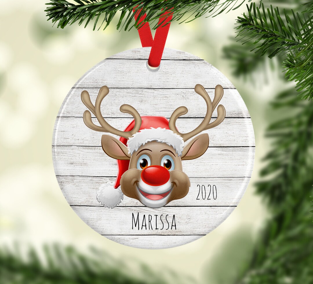 Personalized Rudolph Christmas Ornament: Ceramic Keepsake - Etsy