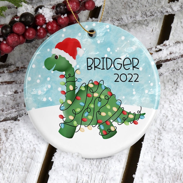 Dinosaur Christmas Ornament - Etsy