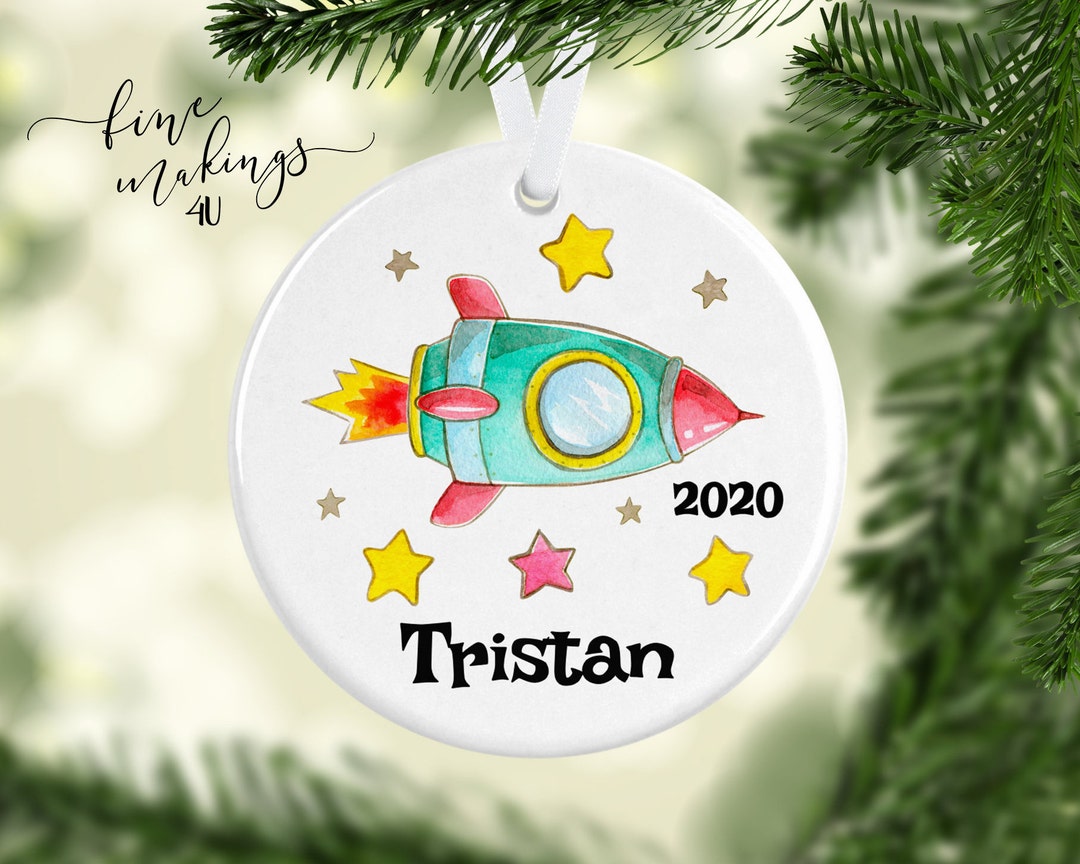 Personalized Space Rocket Ornament: Kids Christmas Ornament - Etsy