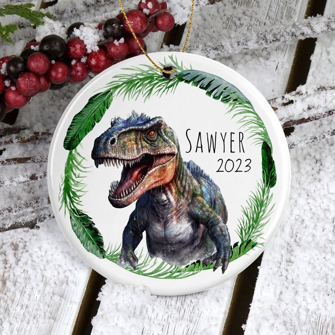 Dinosaur Ornament Personalized, Dinosaur Gifts, Christmas Ornaments ...