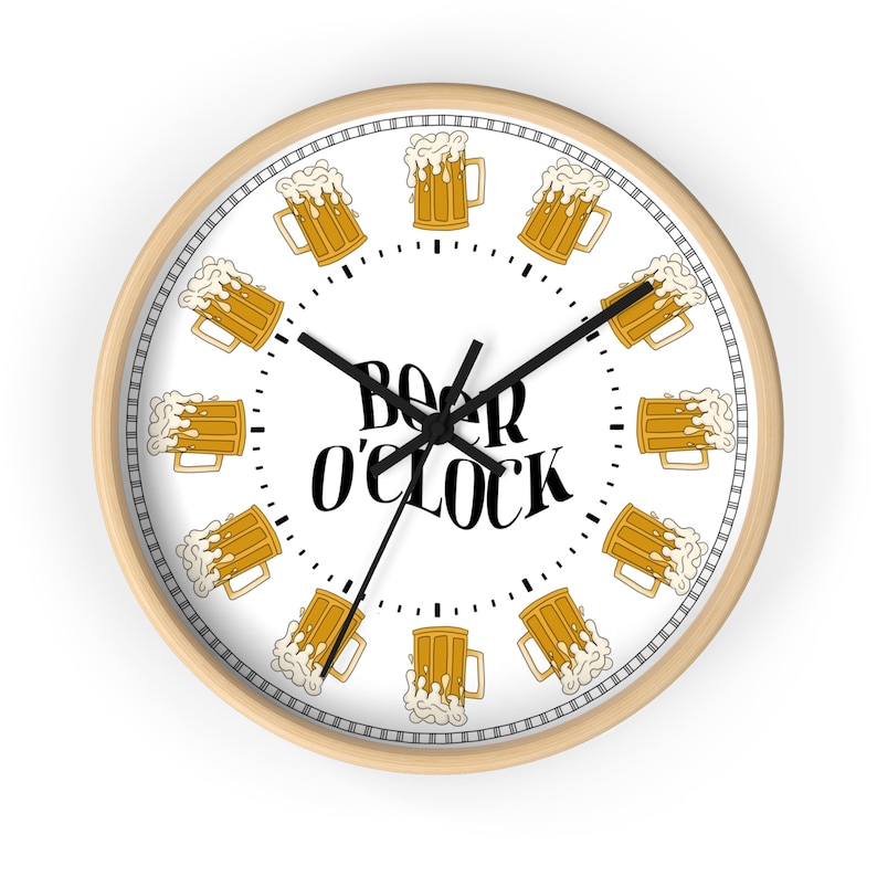 Beer O'clock Hand Drawn Beer Glass Beer Lovers Wall Clock 10 Inch Wall Clock Home Decor - Etsy